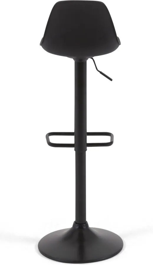 Matně černá barová židle s nastavitelnou výškou z imitace kůže (výška sedáku 60 cm) Orlando-T – Kave Home