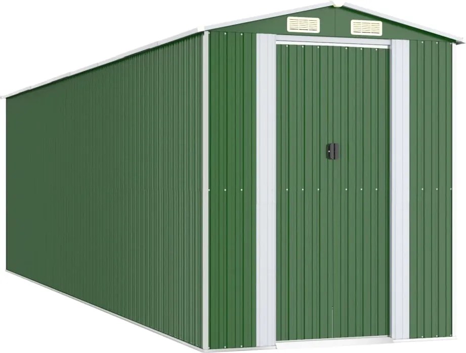 Zahradní kůlna zelená 192 x 689 x 223 cm pozinkovaná ocel 3147433