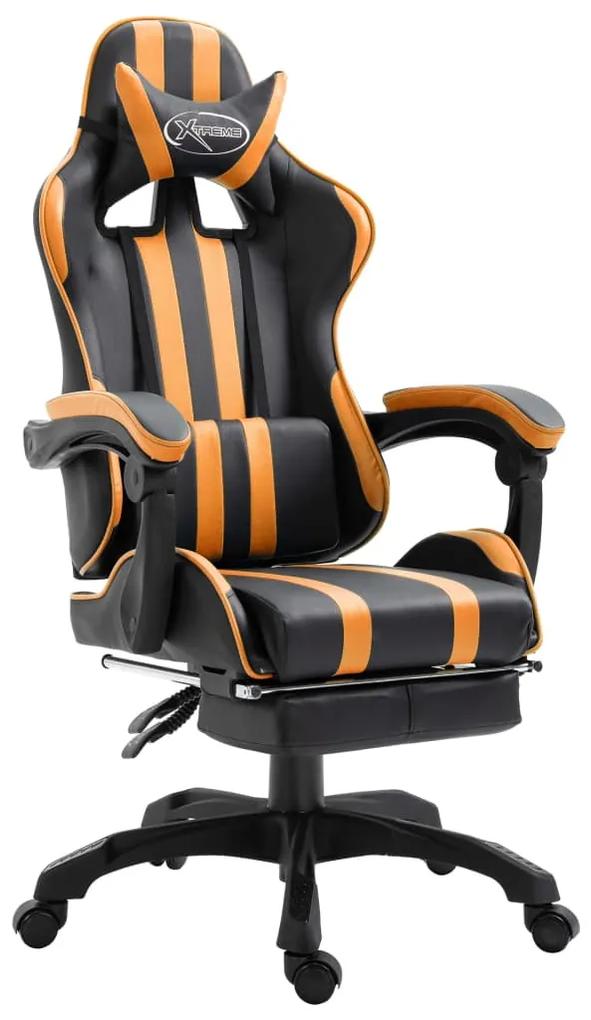 20222 vidaXL Herní židle s podnožkou oranžová umělá kůže