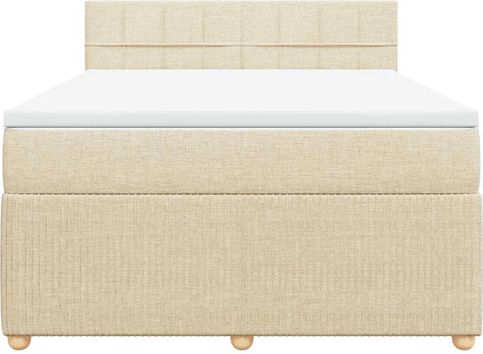 Box spring postel s matrací krémová 140x190 cm textil 3289756
