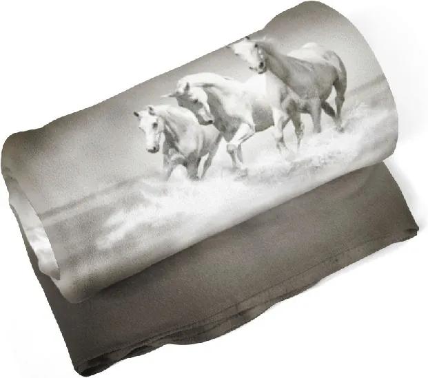 IMPAR Fleecová deka Běžící koně 150x120 cm (Rozměr : 150 x 120 cm) | BIANO