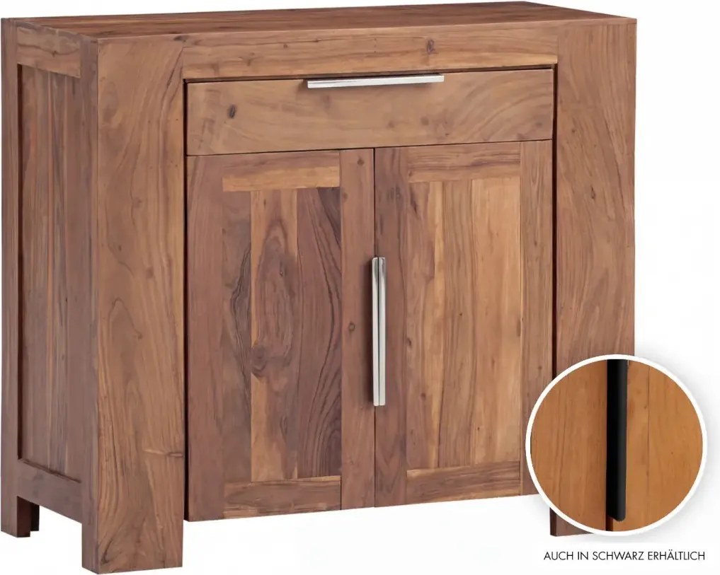 furniture-nabytek.cz - Komoda Osvaro akácie - Stříbrné kovové úchytky