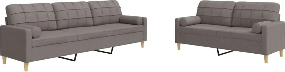 2dílná sedací souprava s polštáři taupe textil 3278342