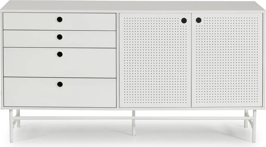 Bílá komoda Teulat Punto, šířka 150 cm