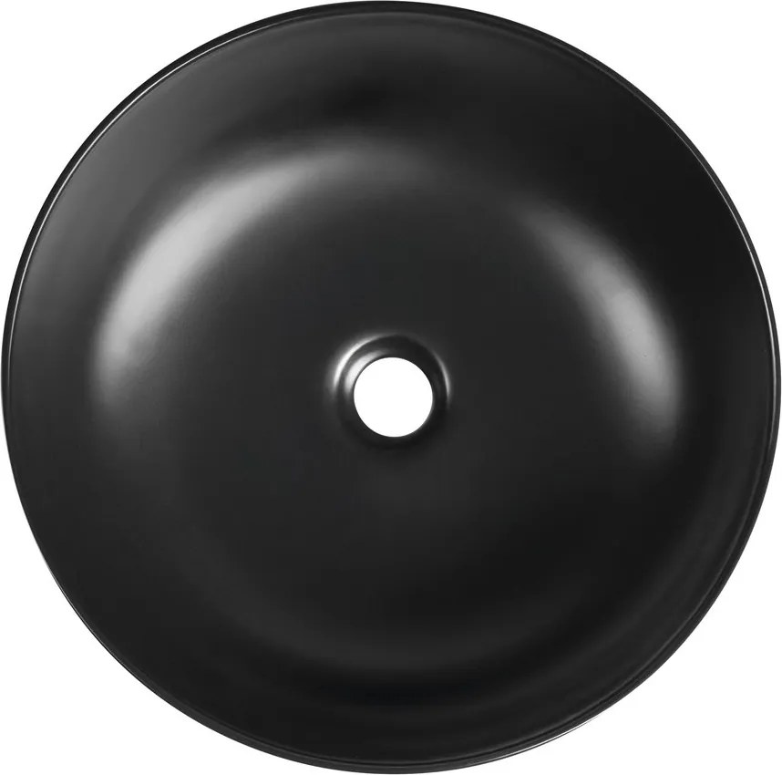 Sapho Sapho, RONDEA keramické umyvadlo na desku průměr 41cm, černá mat, AR445B