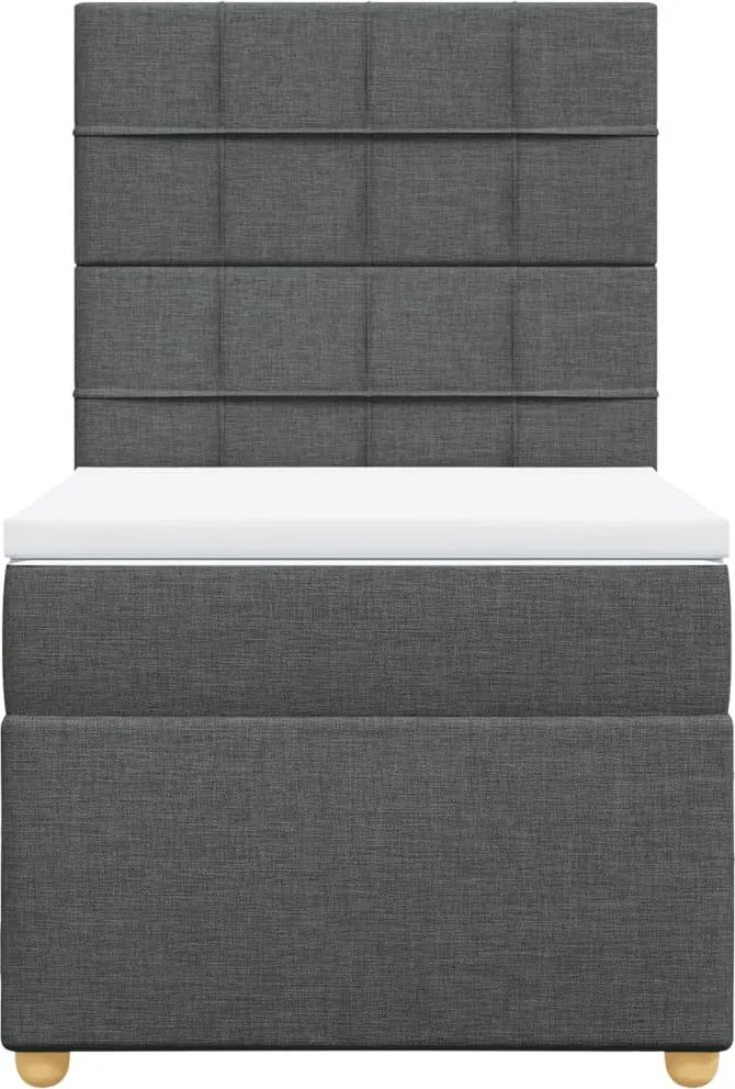 Box spring postel s matrací tmavě šedá 80 x 200 cm textil 3293408