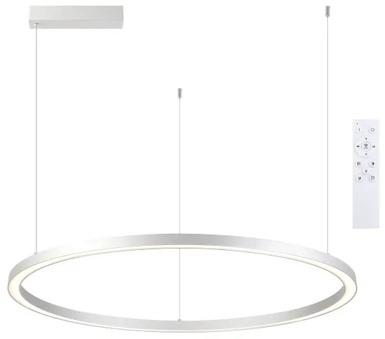 Brilagi-LED Stmívat. lustr na lanku PORTOFINO LED/60W/230V pr. 80 cm stříbrná+DO