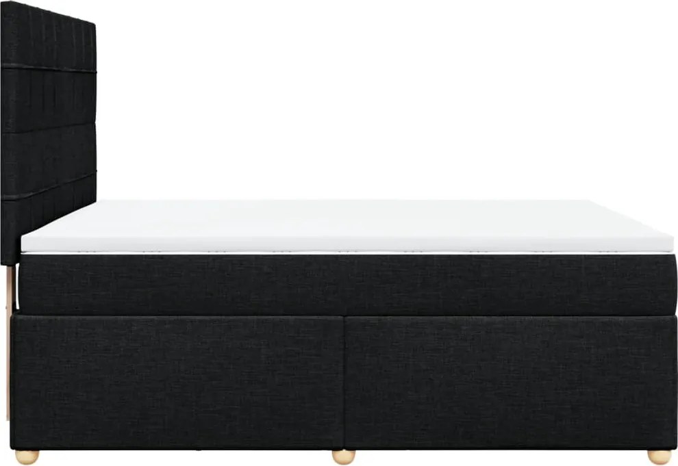 Box spring postel s matrací černá 140x200 cm textil 3291305