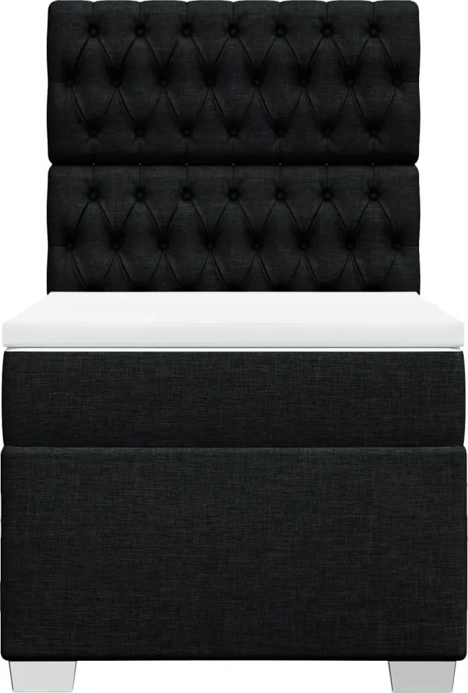 Box spring postel s matrací černá 80 x 200 cm textil 3290324
