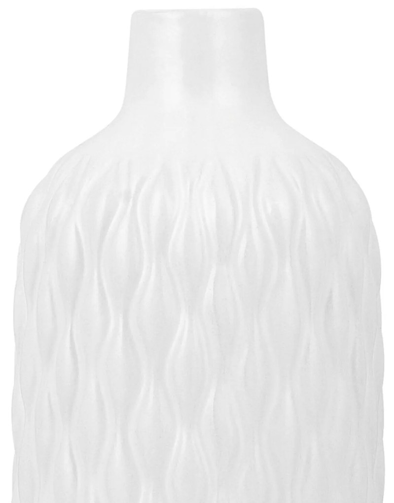 Kamenina Dekorativní váza 31 Bílá EMAR Beliani