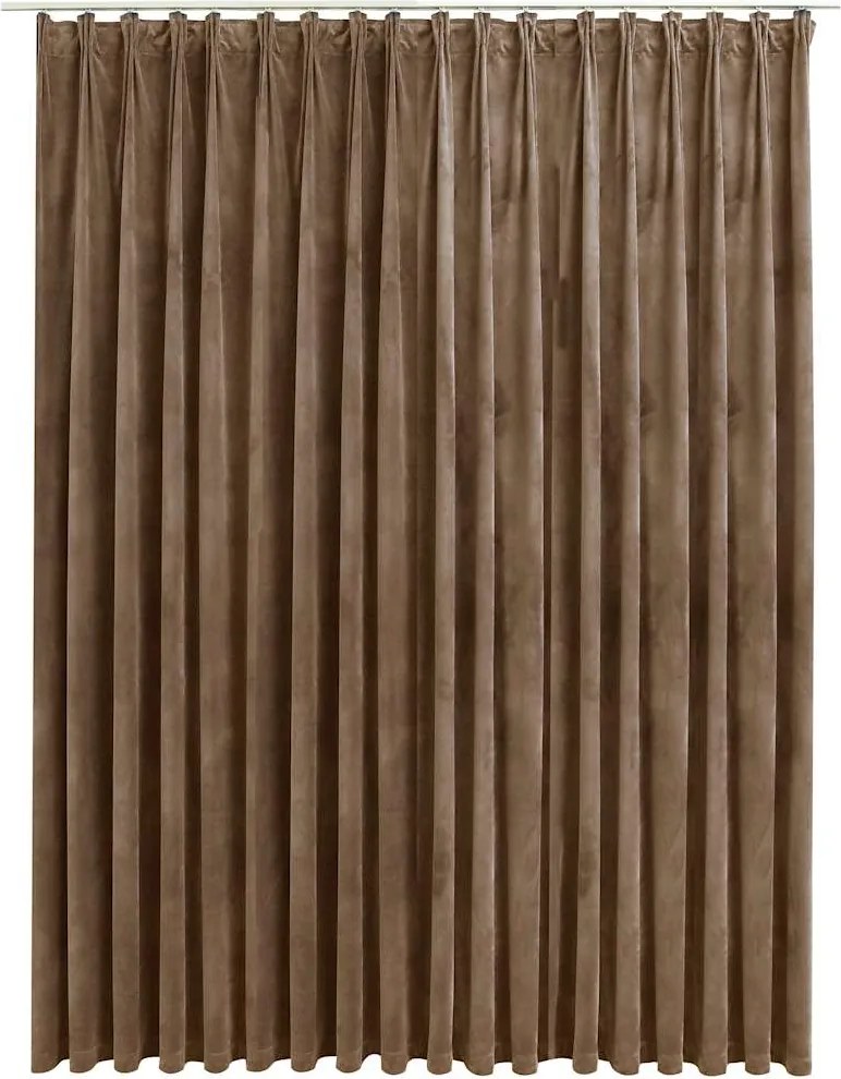 Zatemňovací závěs s háčky sametový béžový 290 x 245 cm 134511