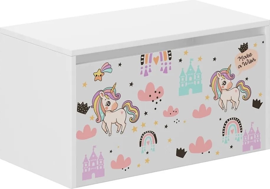 Wooden Toys KONTEJNER NA HRAČKY JEDNOROŽEC RAINBOW
