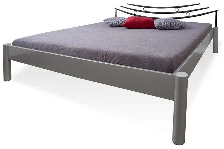 Nábytek ATIKA s.r.o. Kovová postel NAN JING Povrchová úprava: stříbrná RAL 9006, Rozměr: 140 x 200 cm