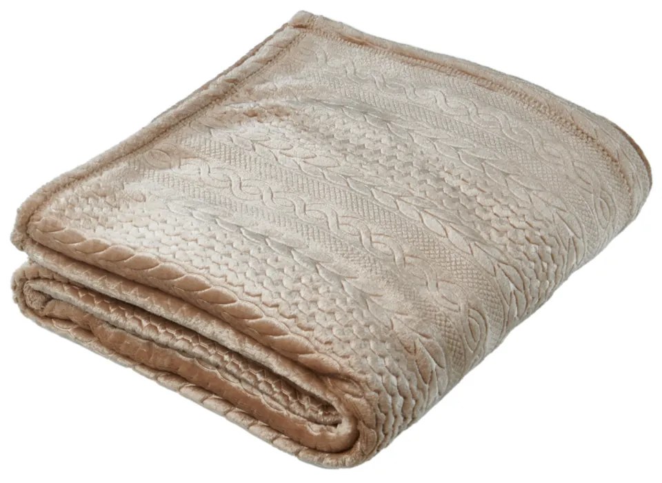 TOP Mikroflanelová deka Premium se vzorem 150x200 - Kávová
