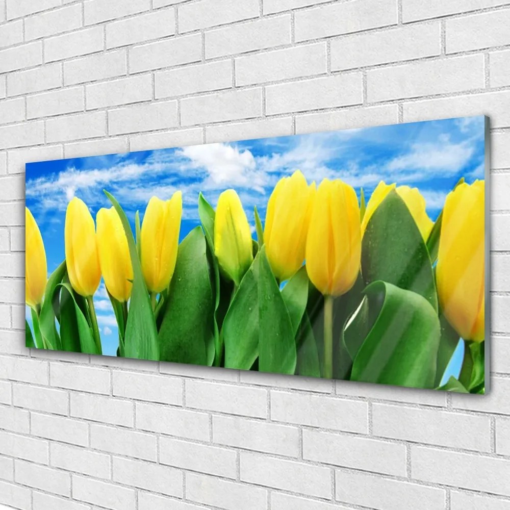 akrylový obraz Tulipány Květiny 125x50 cm