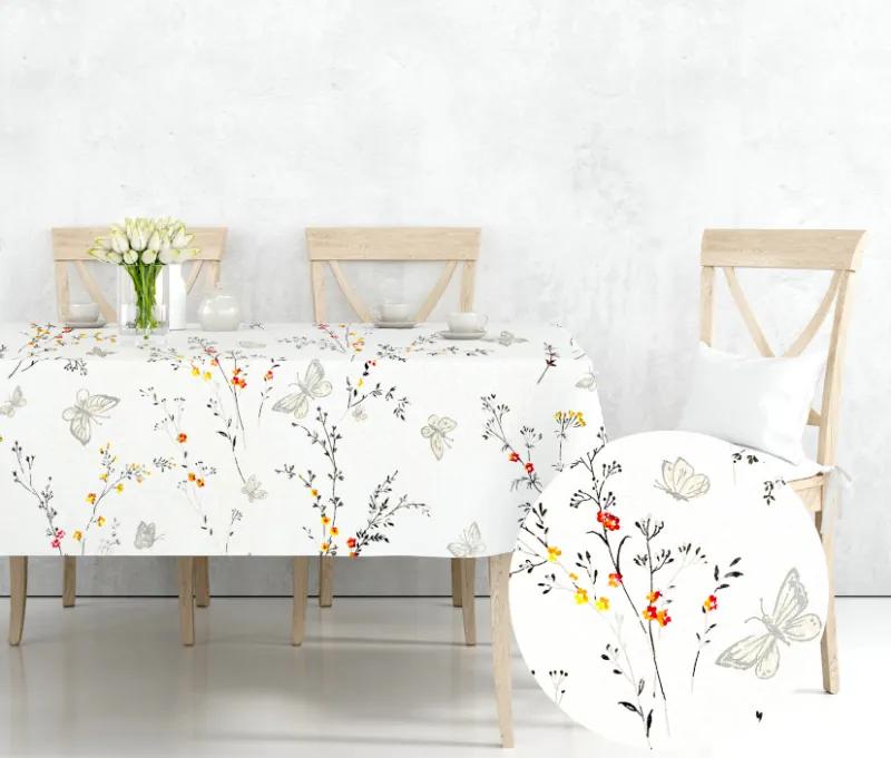 Ervi bavlněný ubrus na stůl čtvercový - romantický vzor