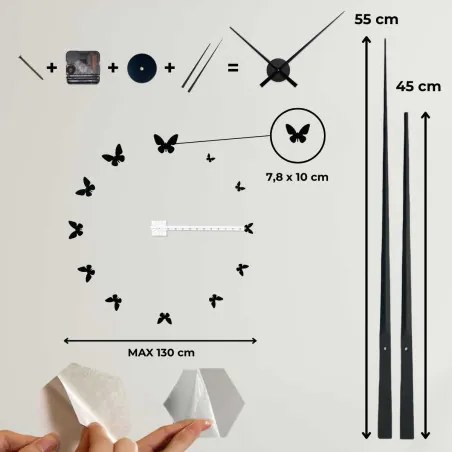 Nalepovací hodiny motýl s jemným designem I SENTOP 12P001-VZOSTUPNE MOTYLE