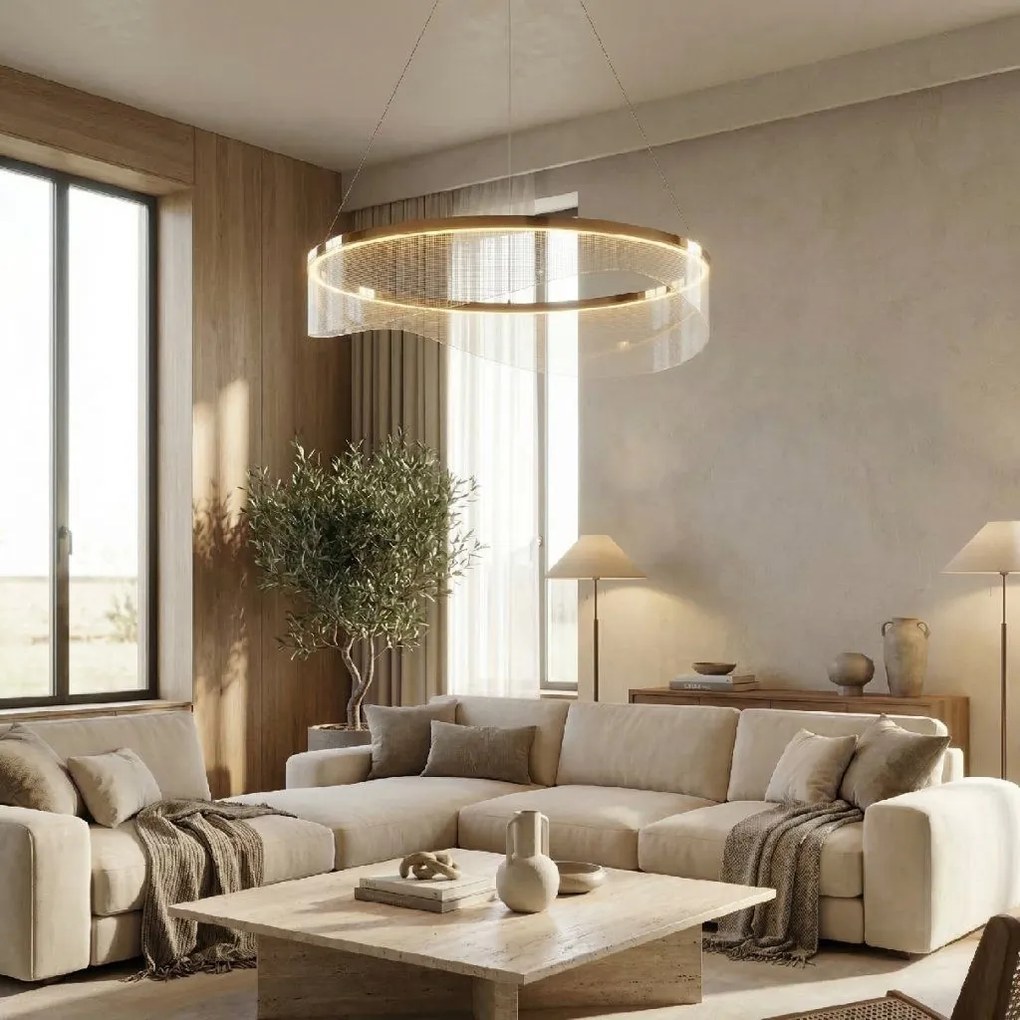 Toolight Rea, ZÁVĚSNÁ STROPNÍ LAMPA G145-CP 60 GOLD, OSW-04701