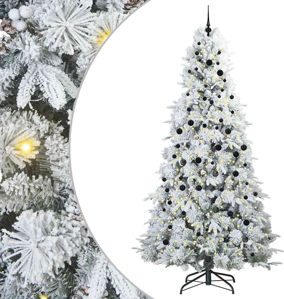 Umělý Skládací Vánoční Strom s stojanem Bílá 240 cm PE a PVC 3397511