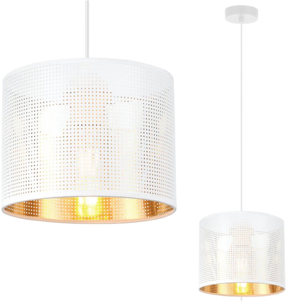 Závěsné svítidlo Asti0, 1x bílé PVC stínítko, (fi 20cm), g, w