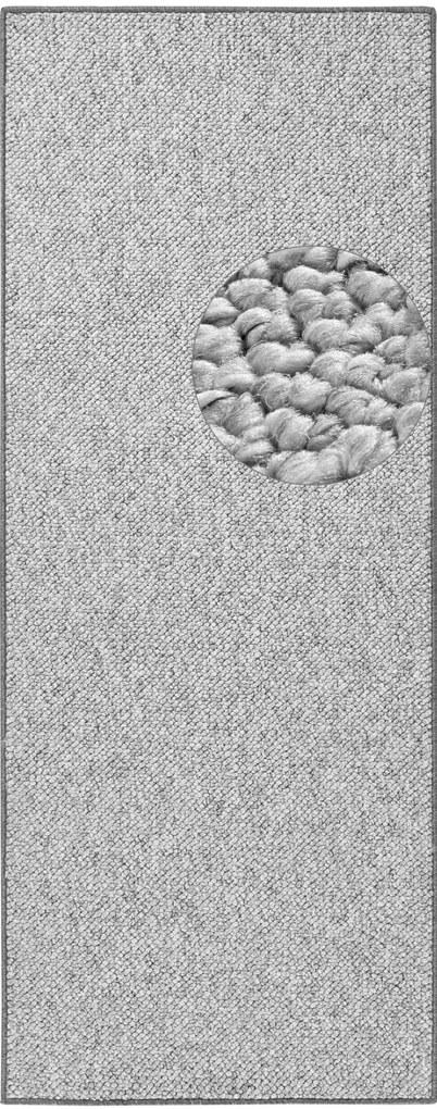 BT Carpet, Koberec běhoun Wolly 102840, 80x200, šedá, ložnice