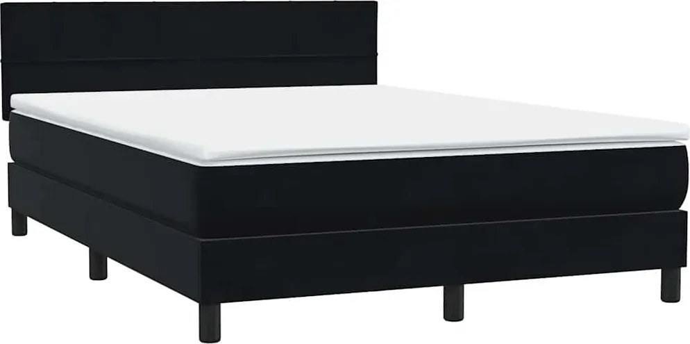 Box spring postel s matrací černá 160x210 cm samet 3316217