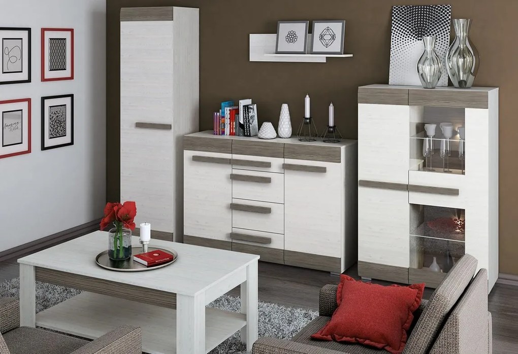 Casarredo - Komfort nábytek Konferenční stolek LANTANA/BLANCO 12, borovice sněžná/šedá