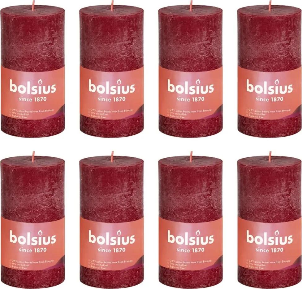 Bolsius Rustikální válcové svíčky Shine 8ks 100x50 mm [440795] Barva: Popelavě růžová