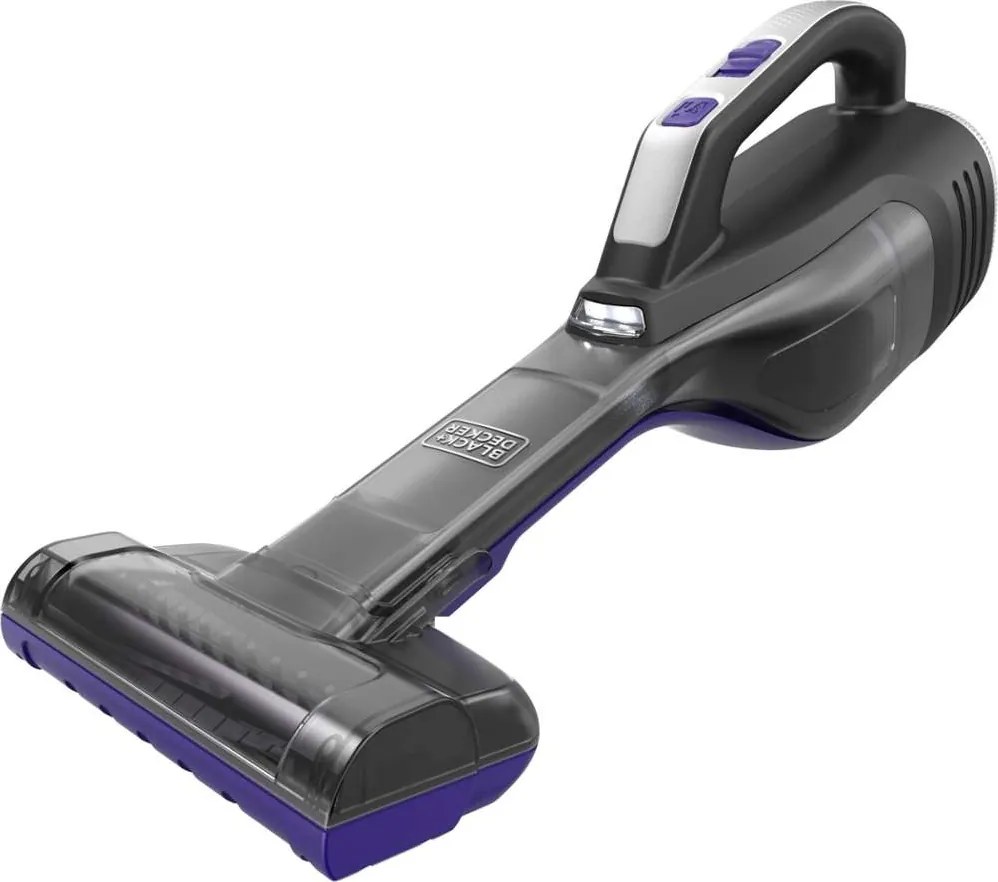 BLACK+DECKER - 14V AKU ruční vysavač, nabíjecí stanice, titanová/fialová DVD320BP-QW