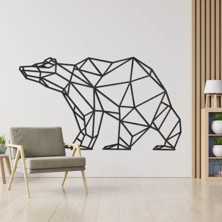 Geometrický obraz na zeď medvěd - ručně vyráběný I SENTOP PR0244