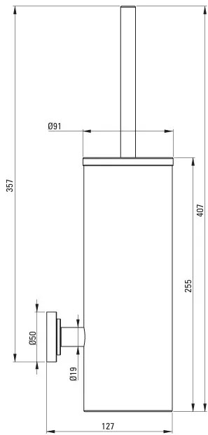 Deante Temisto, nástěnný WC kartáč, černá matná, DEA-ADT_N721