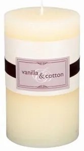 Dekorativní svíčka Elegance vanilka a bavlna, 12 cm