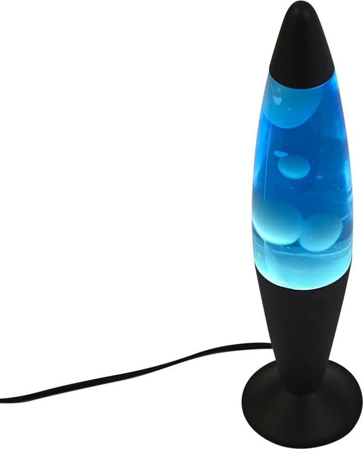 Lávová lampa modrá s bílým voskem vč. LED - Molten Lava