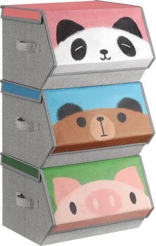 Dětské stohovatelné boxy na hračky RFB760P02 (3 ks)