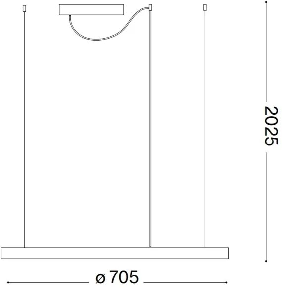 Ideal Lux - LED Lustr na lanku ORACLE SLIM LED/37W/230V 3000K pr. 70 cm černá