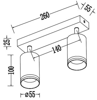 Bodové svítidlo PIPE 2xGU10/10W/230V bílá