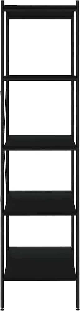 Policový regál s 5 policemi černý 80 x 40 x 163 cm 336347
