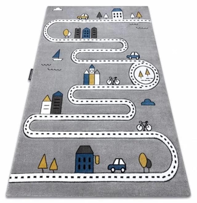 Dětský kusový koberec Ulice šedý 80x150cm