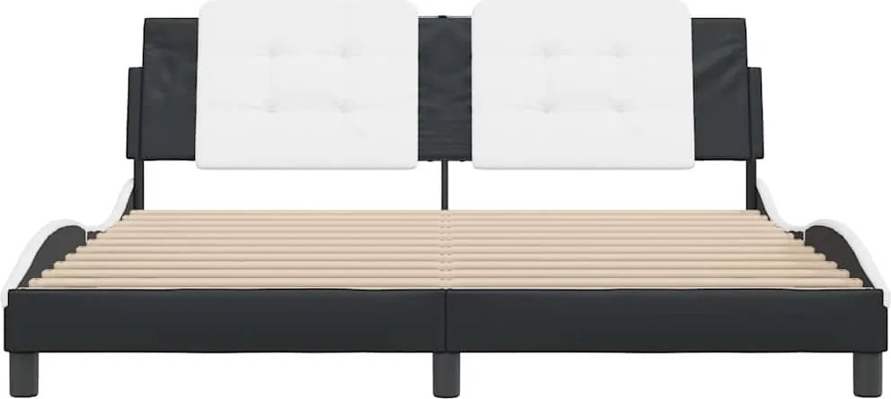 Rám postele bez matrace Zadar černý a bílý 180 x 200 cm umělá kůže 3208203