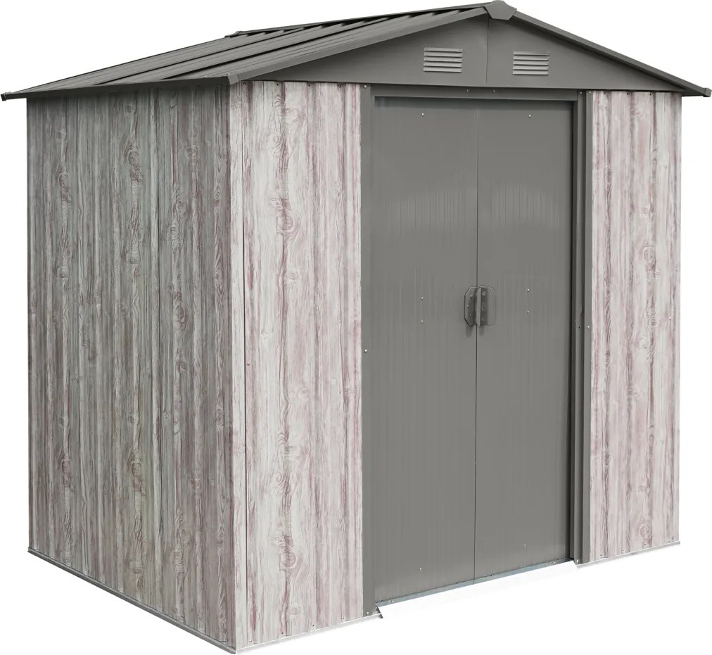 Zahradní domek BestBerg ZDB-2SD / 2,5 m² / 194 x 131 x 184 cm / dekor bílé dřevo/šedá