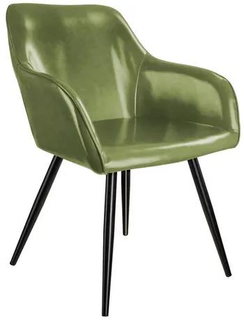 Tectake 403674 židle marilyn umělá kůže - tmavě zelená/černá