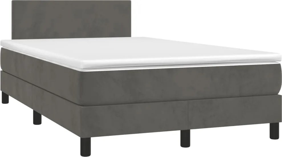 Box spring postel s matrací tmavě šedá 120 x 200 cm samet 3141174
