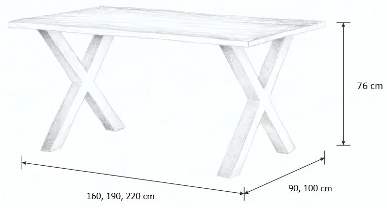 Wooded Jídelní stůl Kingston z masivu DUB 190x90 cm