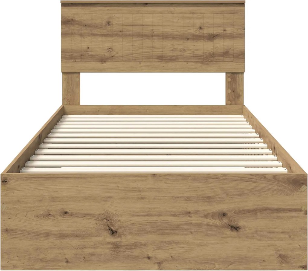 Rám postele s čelo Dub artisan 100 x 200 cm Kompozitní dřevo 3410939