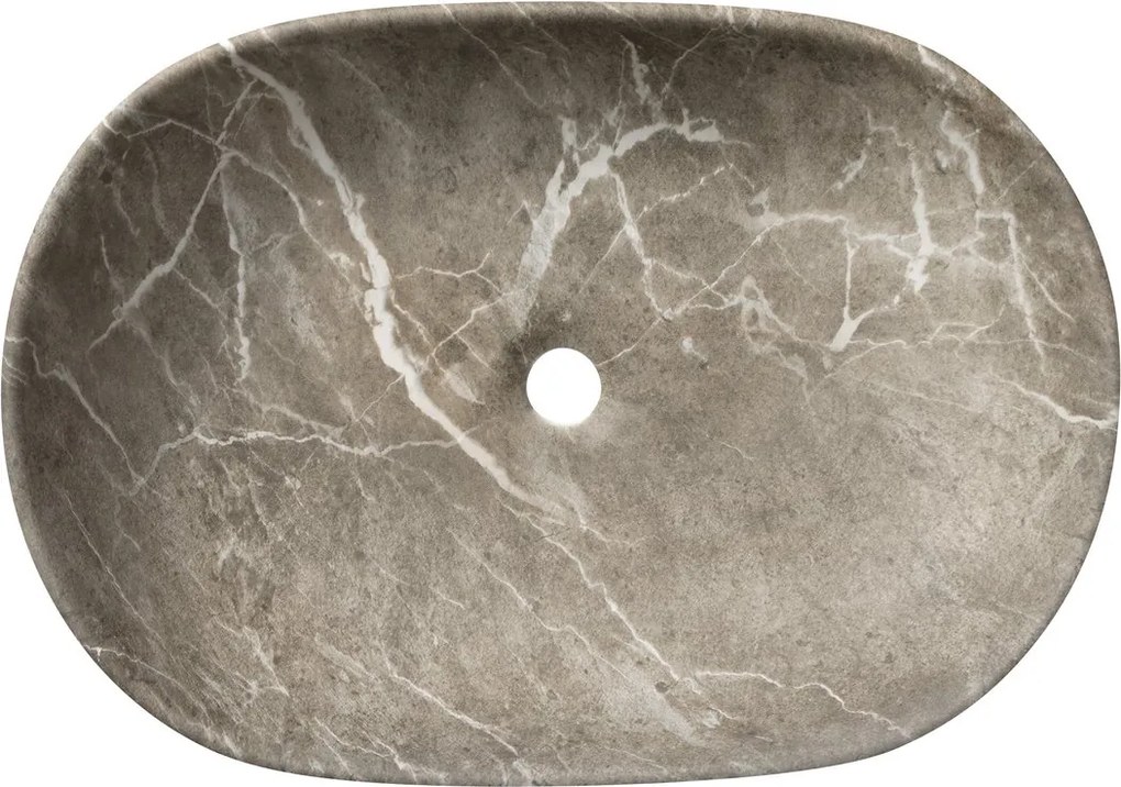 Sapho Sapho, CALEO keramické umyvadlo na desku 60x42cm, breccia marmor, CA590BM
