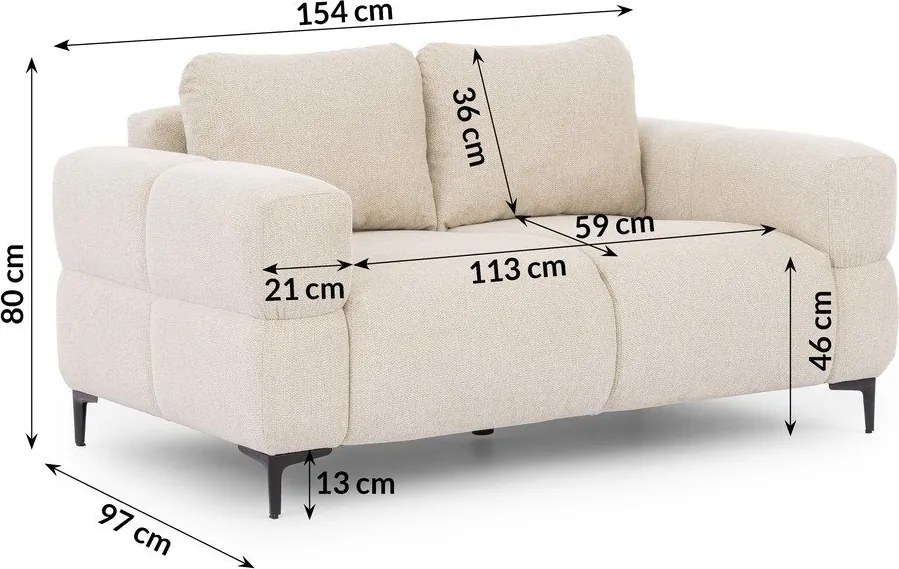 Krémová pohovka 154 cm Helio – Ropez