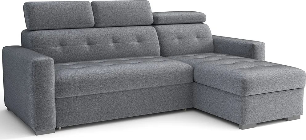 Malá sedací souprava MARIO L | 235x170 cm | rozkládací + úložný prostor | polohovatelné záhlavníky | VÝBĚR TKANIN