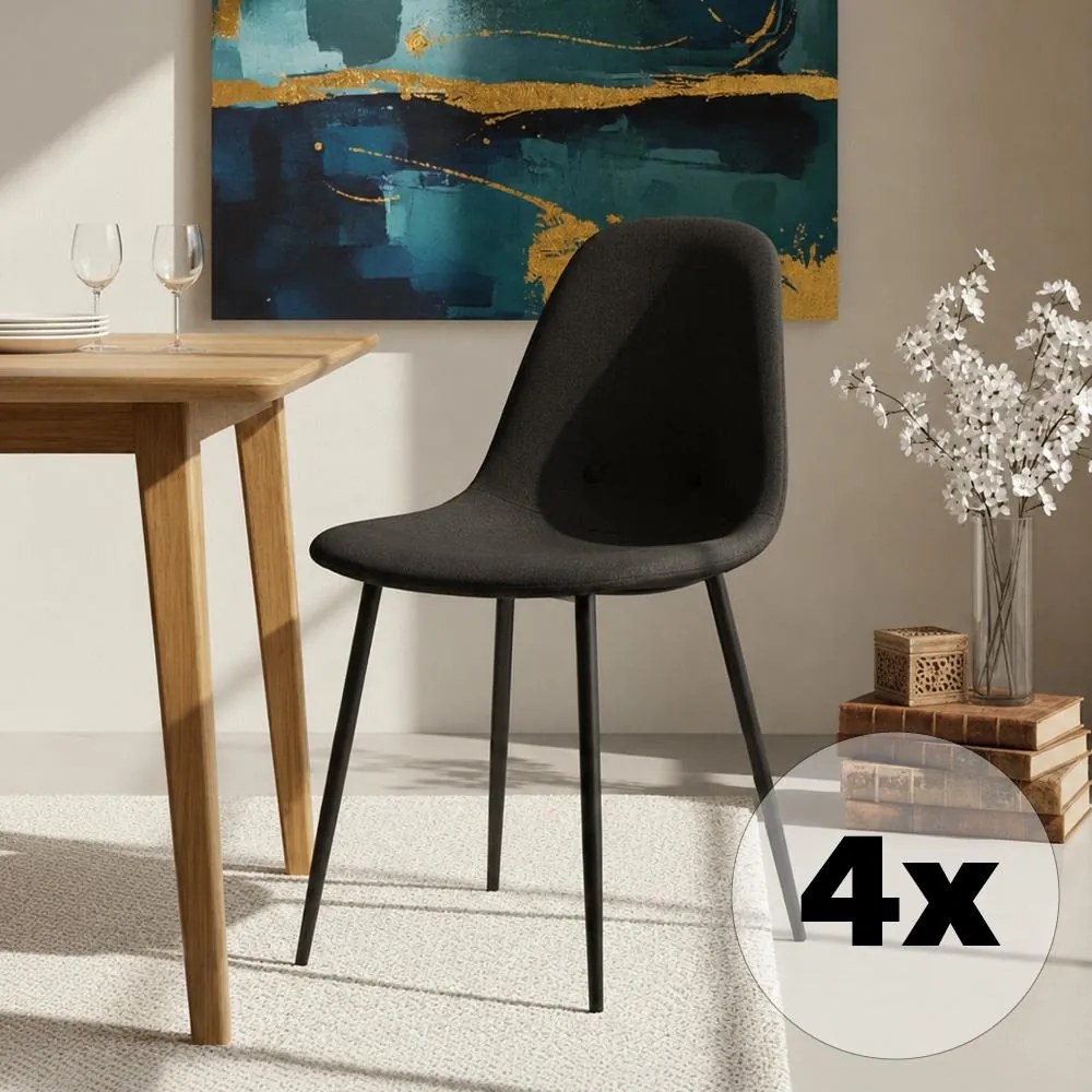 Set - 4 ks Jídelní židle AVENBERG RIVA černá