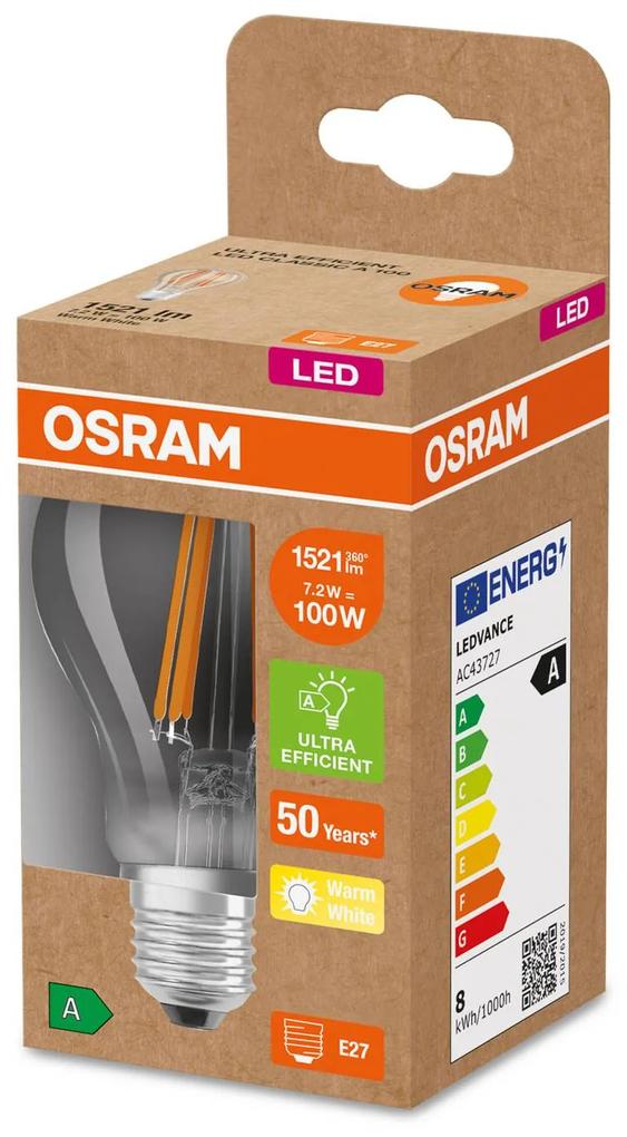 OSRAM LED žárovka E27 A60 7,2W 1 521lm 3 000K čirá