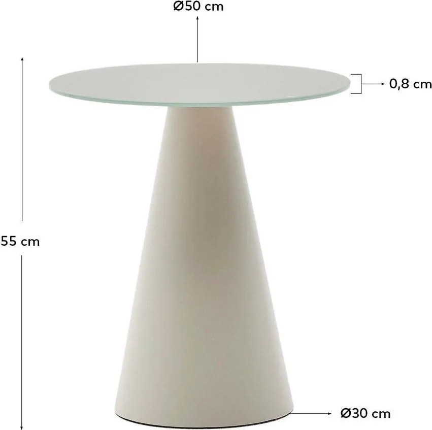Kulatý odkládací stolek se skleněnou deskou ø 50 cm Wilshire – Kave Home